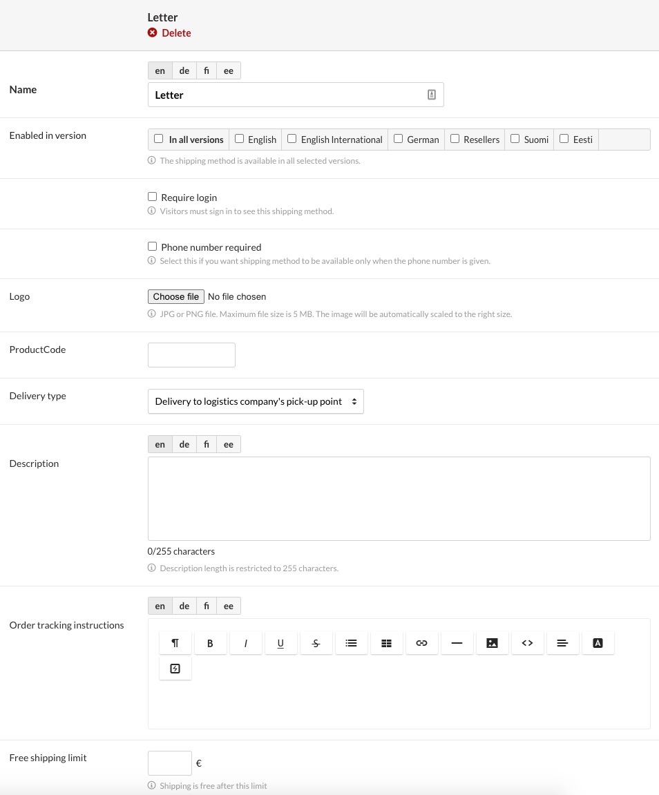 Creating and modifying shipping methods | MyCashflow Support